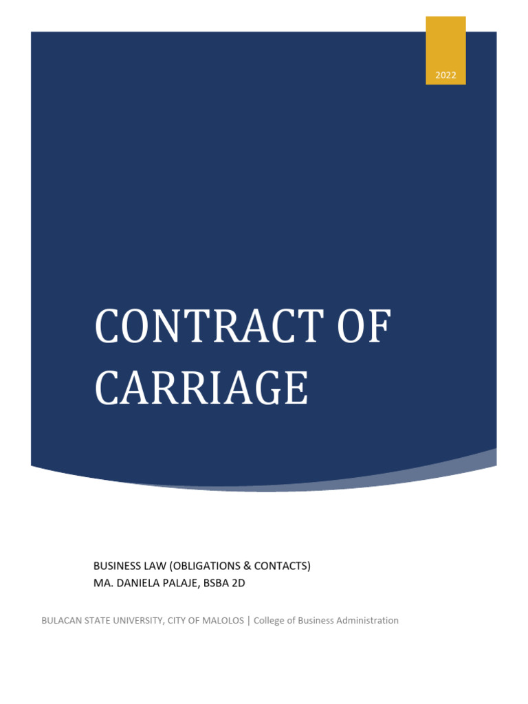 Contract of Carriage | PDF | Indemnity | Legal Liability