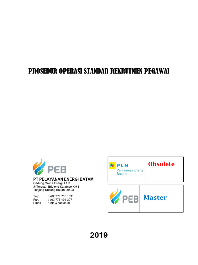 SOP Rekrutmen Pegawai PEB | PDF | Bisnis | Pengelolaan Keuangan & Uang