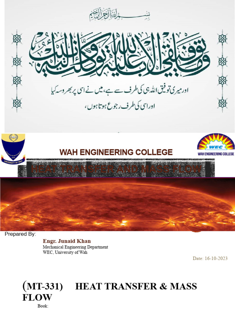 HMT Lec No.01 | PDF | Heat | Heat Transfer