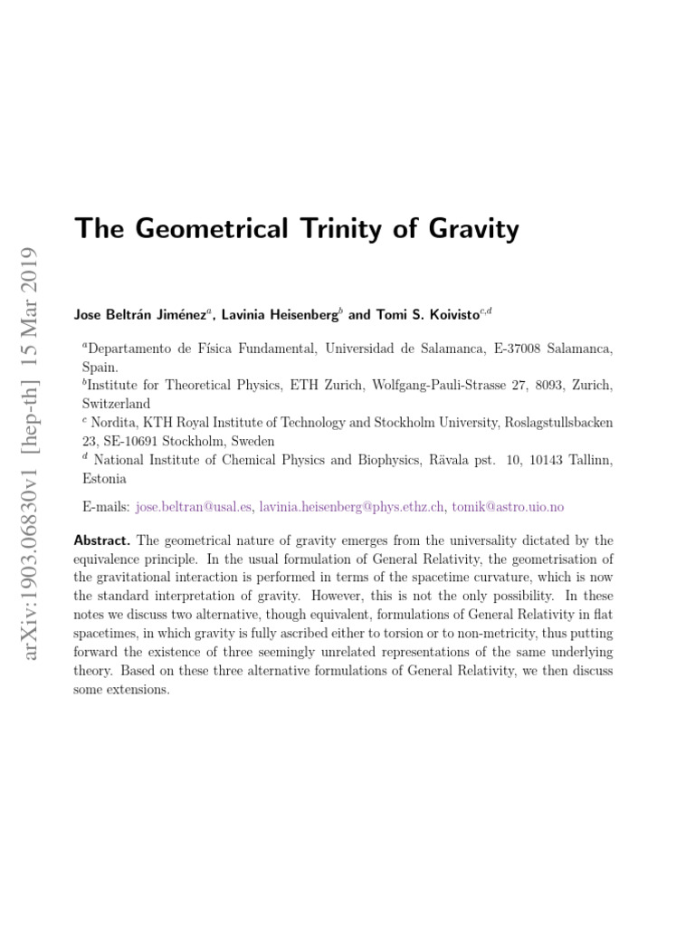 The Geometrical Trinity of Gravity: Jose - Beltran@usal - Es Lavinia ...