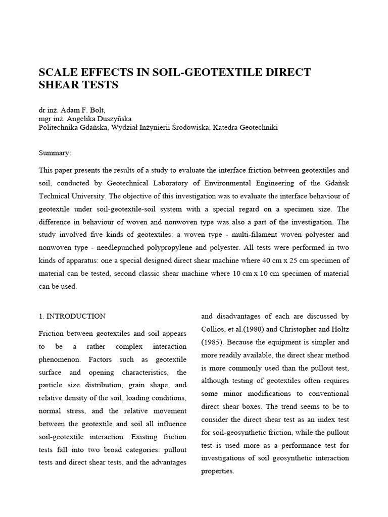 Scale Effects 1996 | PDF | Friction | Geotechnical Engineering