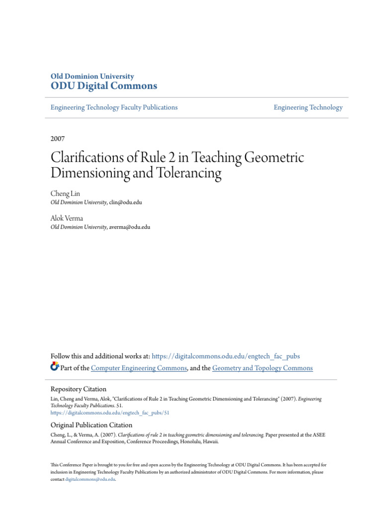 Clarifications of Rule 2 in Teaching Geometric Dimensioning and T | PDF ...