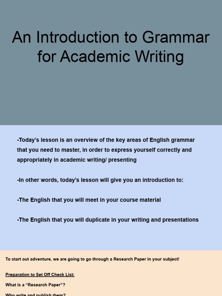 Grammar Essentials for Academic Writing | PDF | Academic Publishing ...