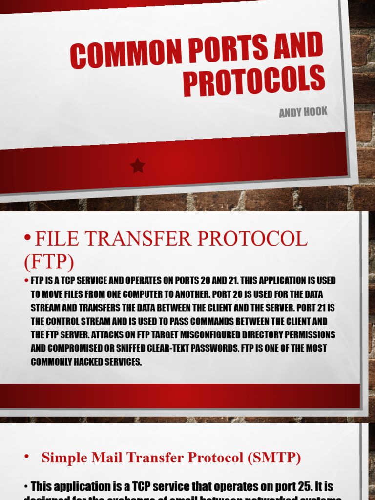 Common Ports and Protocols | PDF | File Transfer Protocol | Port (Computer Networking)