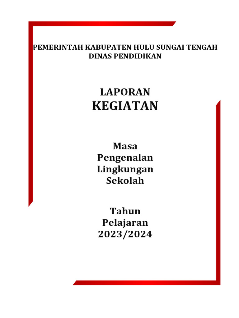 Laporan Kegiatan MPLS TP 2023 2024 HST | PDF | Karier & Perkembangan | Seni
