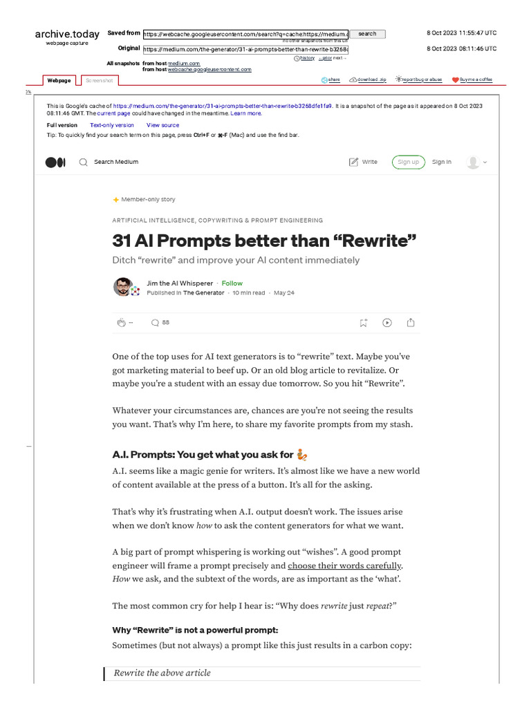 31 AI Prompts Better Than "Rewrite" | PDF | Artificial Intelligence | Intelligence (AI) & Semantics