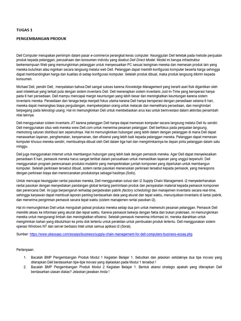 TUGAS 1 Pengembangan Produk | PDF