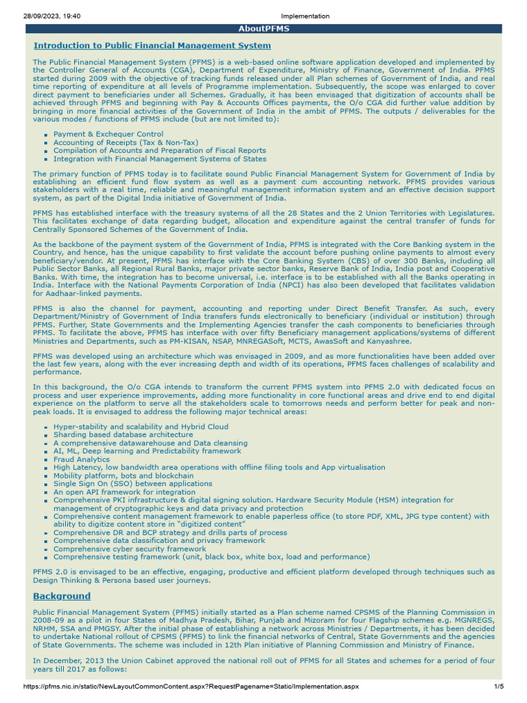 PFMS | Download Free PDF | Computing | Economies