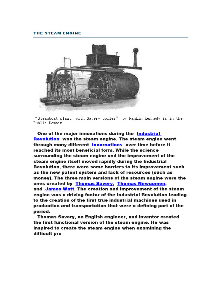 The Steam Engine | PDF