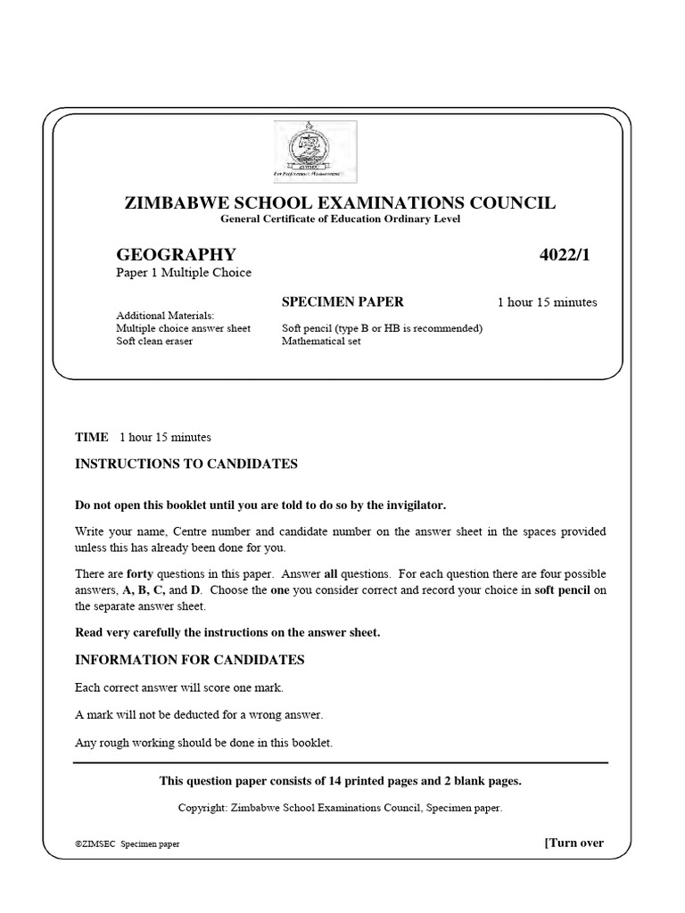 O-Levels Geography Exemplar | PDF | Rain | Rock (Geology)