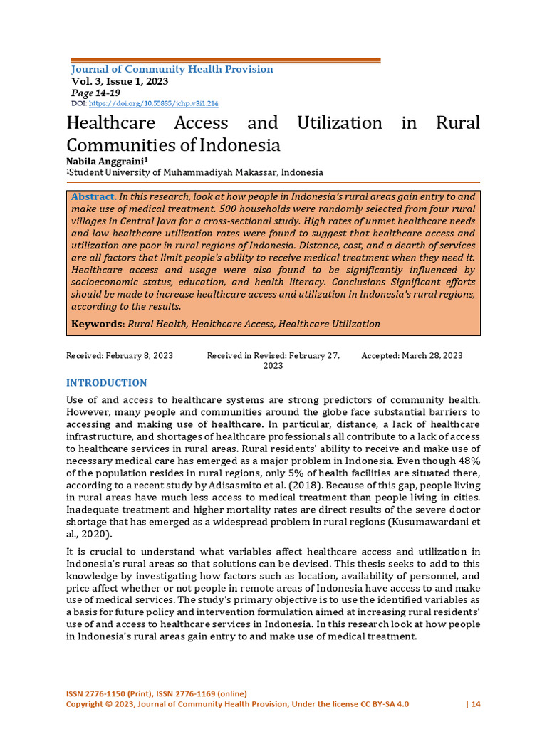 214-Article Text-1640-1-10-20230502 | PDF | Health Care | Statistics