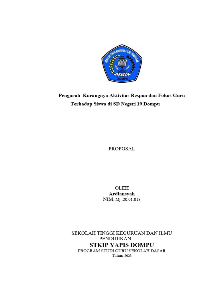 Proposal Penelitian PGSD | PDF