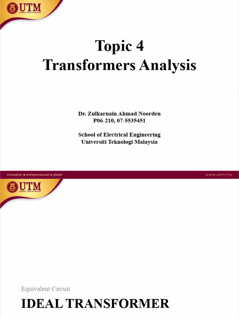 (Week 9) Transformers Analysis | PDF | Transformer | Electrical Network