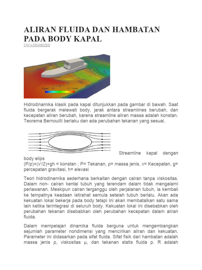 Aliran Fluida Dan Hambatan Pada Body Kapal | PDF | Sains & Matematika