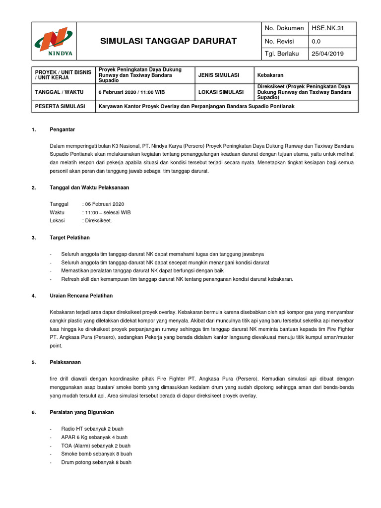 Skenario Fire Drill Pdf