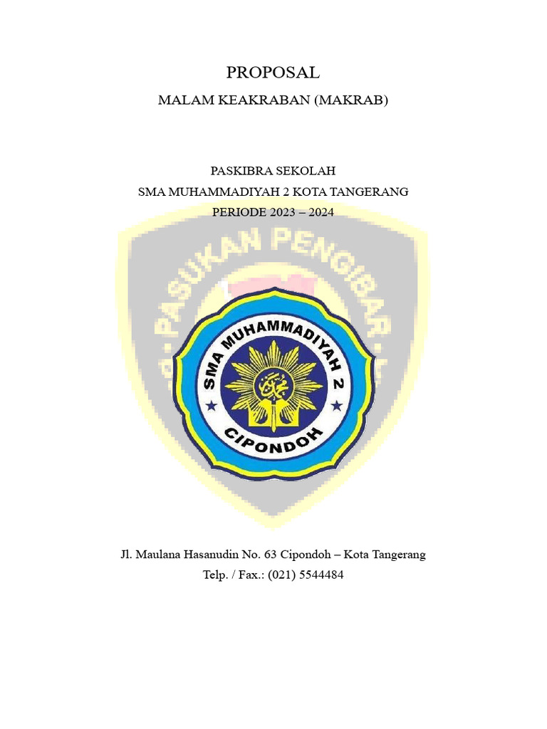 Proposal Makrab Paskibra SMA Muhammadiyah | PDF