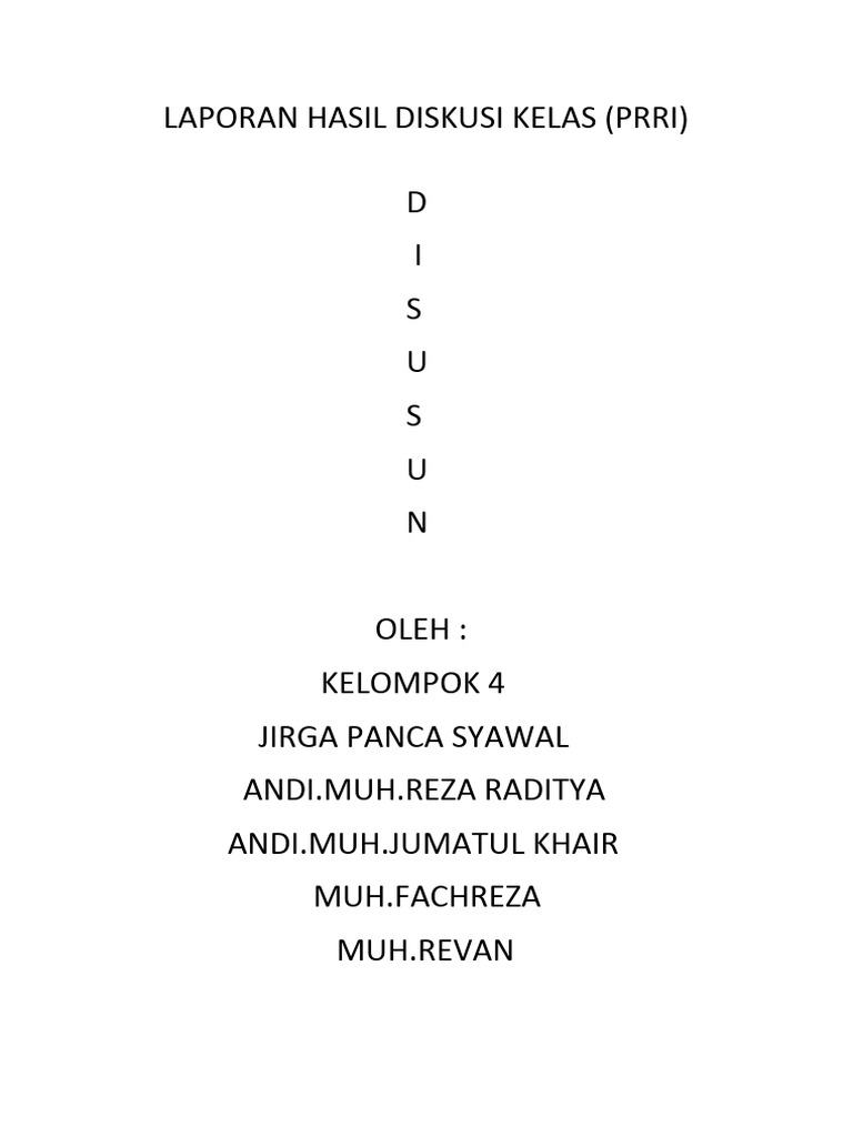 Laporan Hasil Diskusi Kelas | PDF