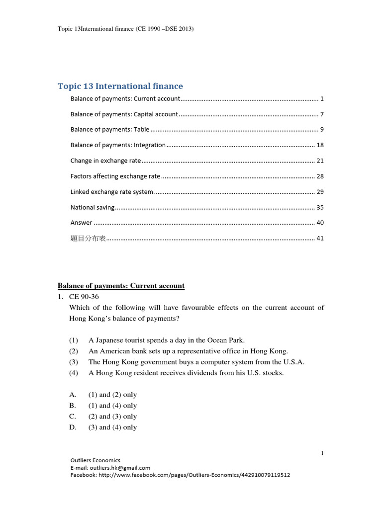 Topic 13 Exchange Rate and BOP (Eng) | PDF | Balance Of Payments | Exchange Rate