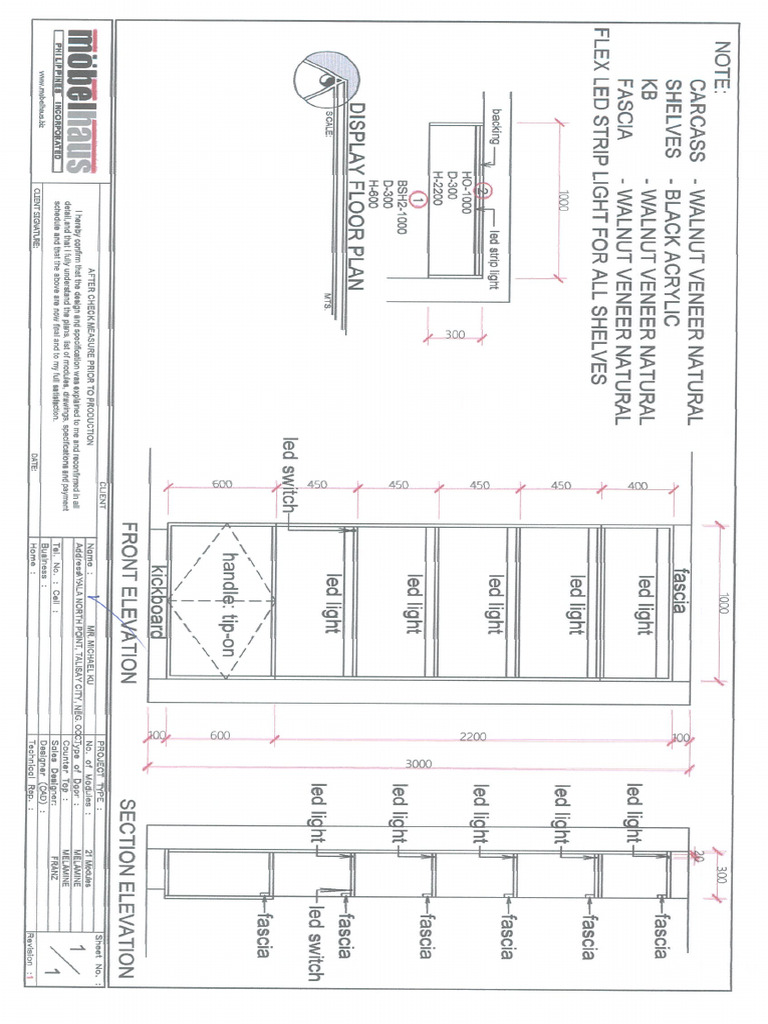 Display Cabinet Floor Plan & Elevation | PDF