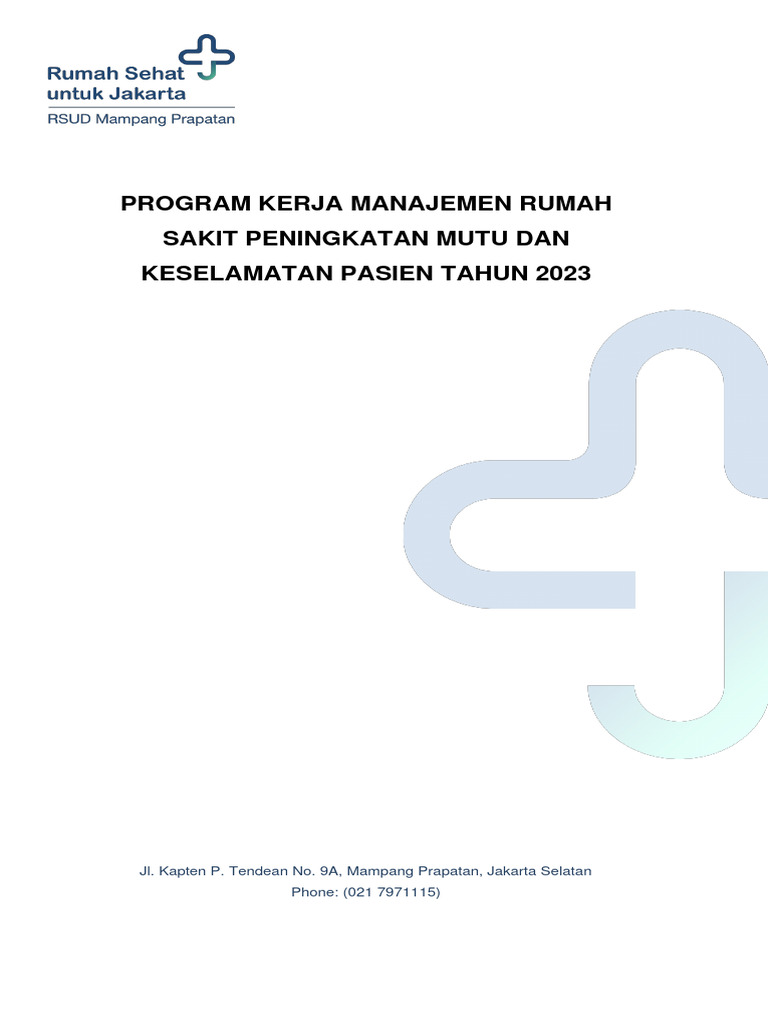 Program Kerja PMKP RSUD MAMPANG 2022 | PDF