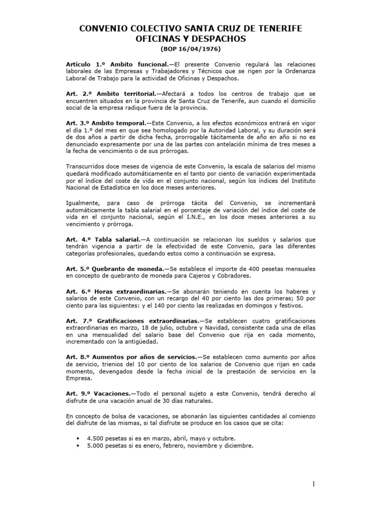 Convenio Oodd Tfe | PDF