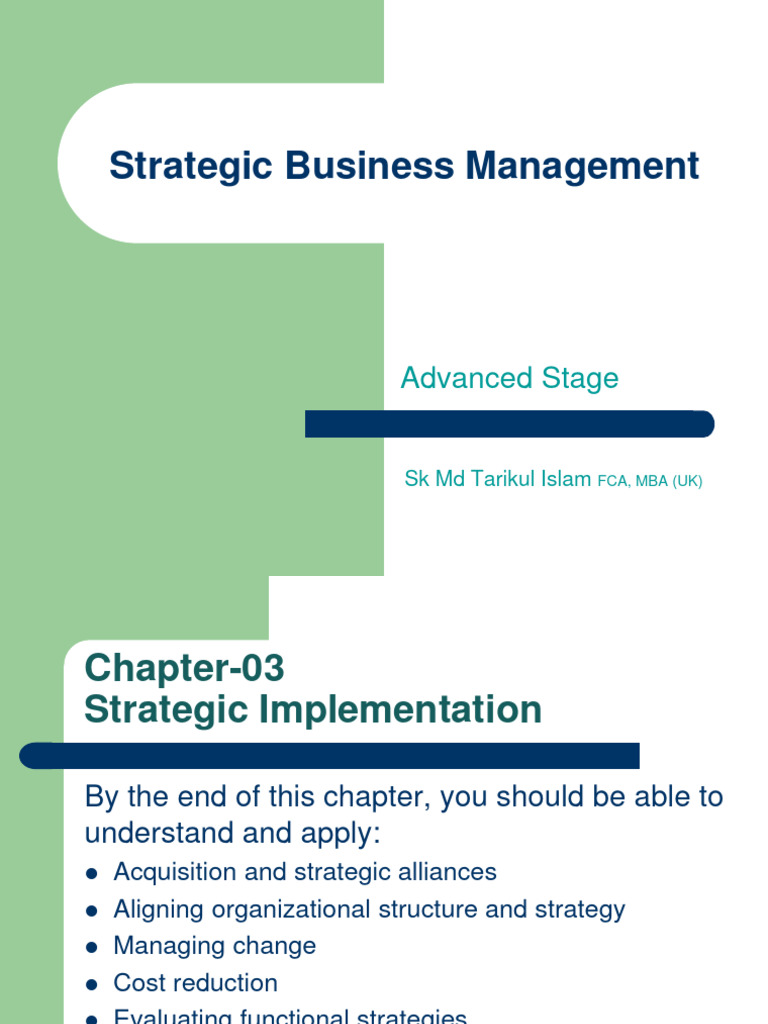 AS SBM - Strategic Implementation | PDF | Mergers And Acquisitions ...