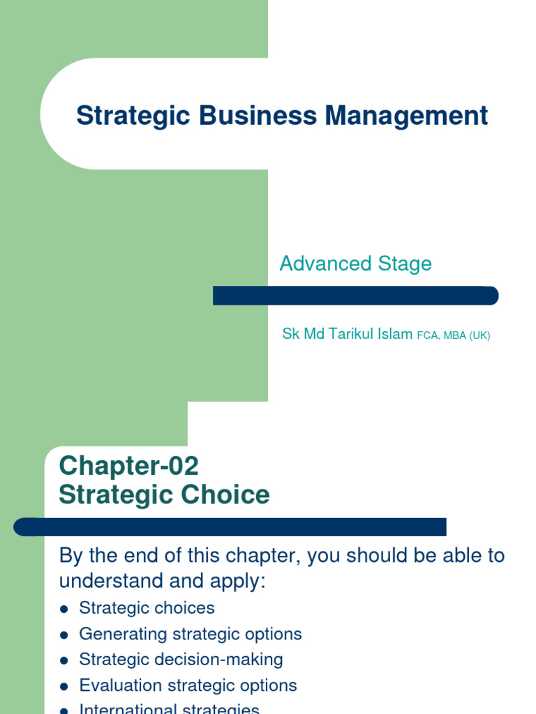 AS SBM - Strategic Choice | PDF | Strategic Management | Mergers And ...