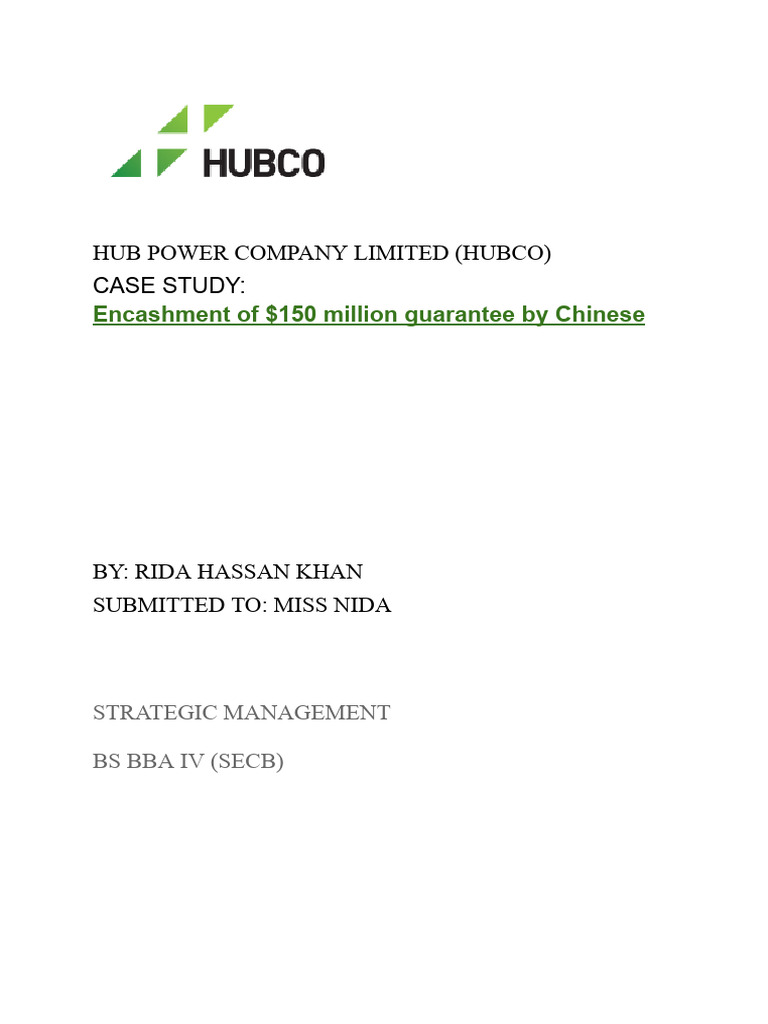 Hub Power Company Limited (Hubco) | PDF | Loans | Finance & Money ...