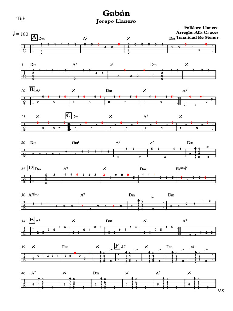 8 Gabán - Bandola Llanera Tab | PDF | Latin America | Entertainment