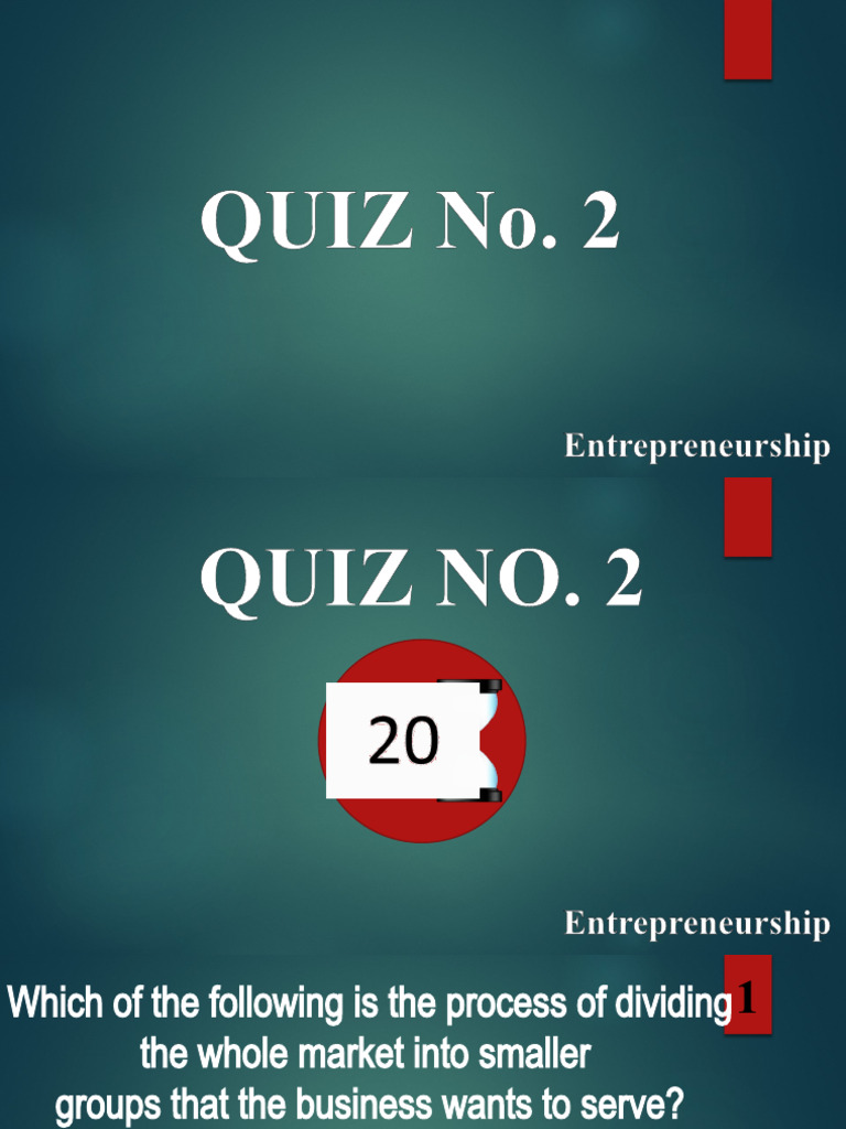 Entrepreneur Quiz No. 2 | PDF | Entrepreneurship | Business Process