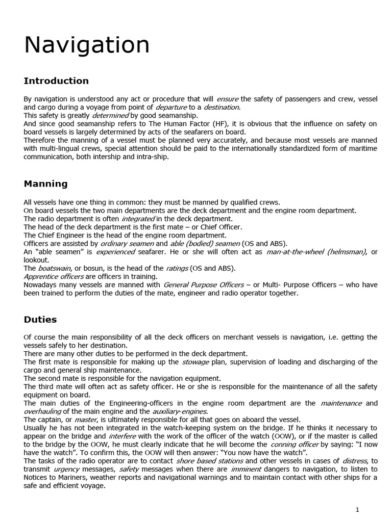 3rd Year Navigation | PDF | Anchor | Navigation