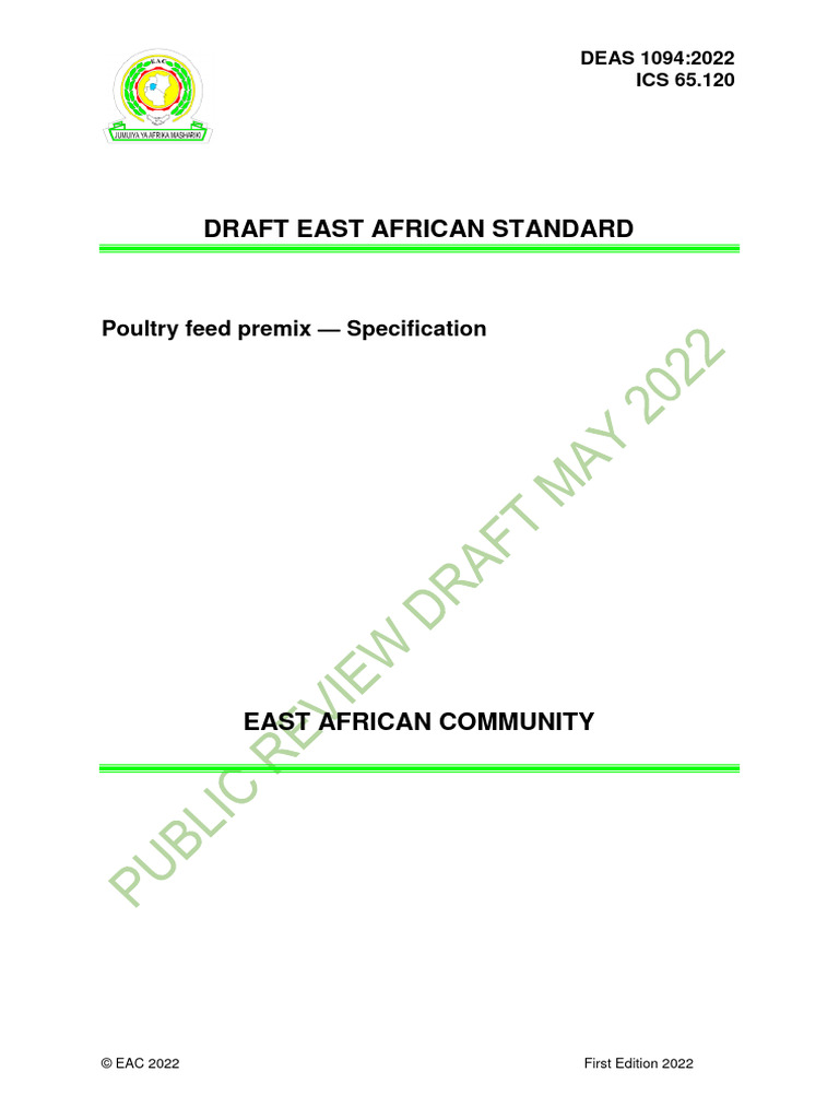 Deas 1094 - 2021 Poultry Feed Premix Specification | Download Free PDF ...