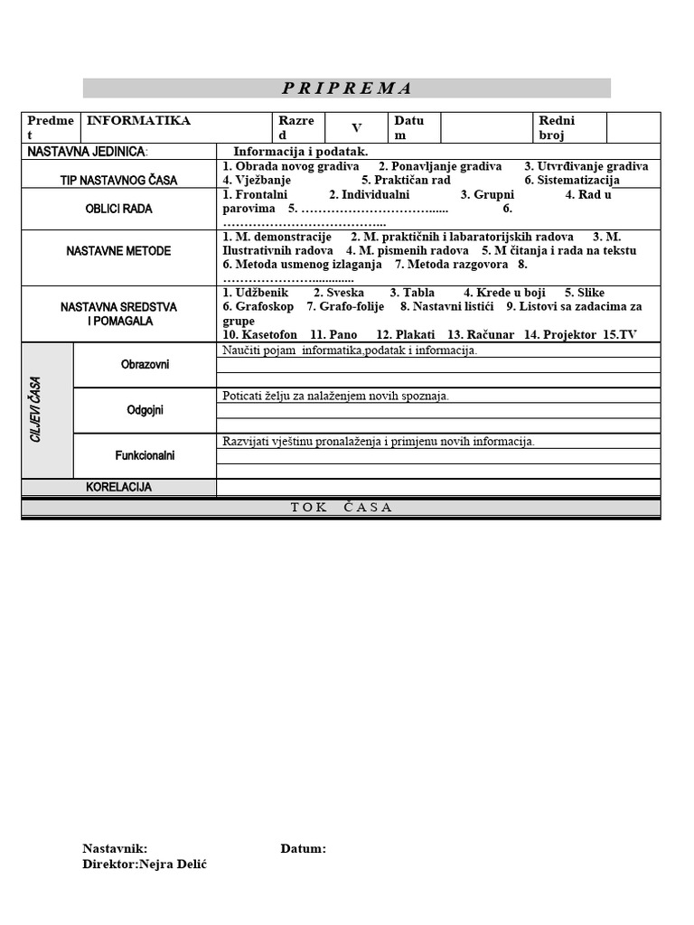 Priprema Inf V-Ix 2 | PDF