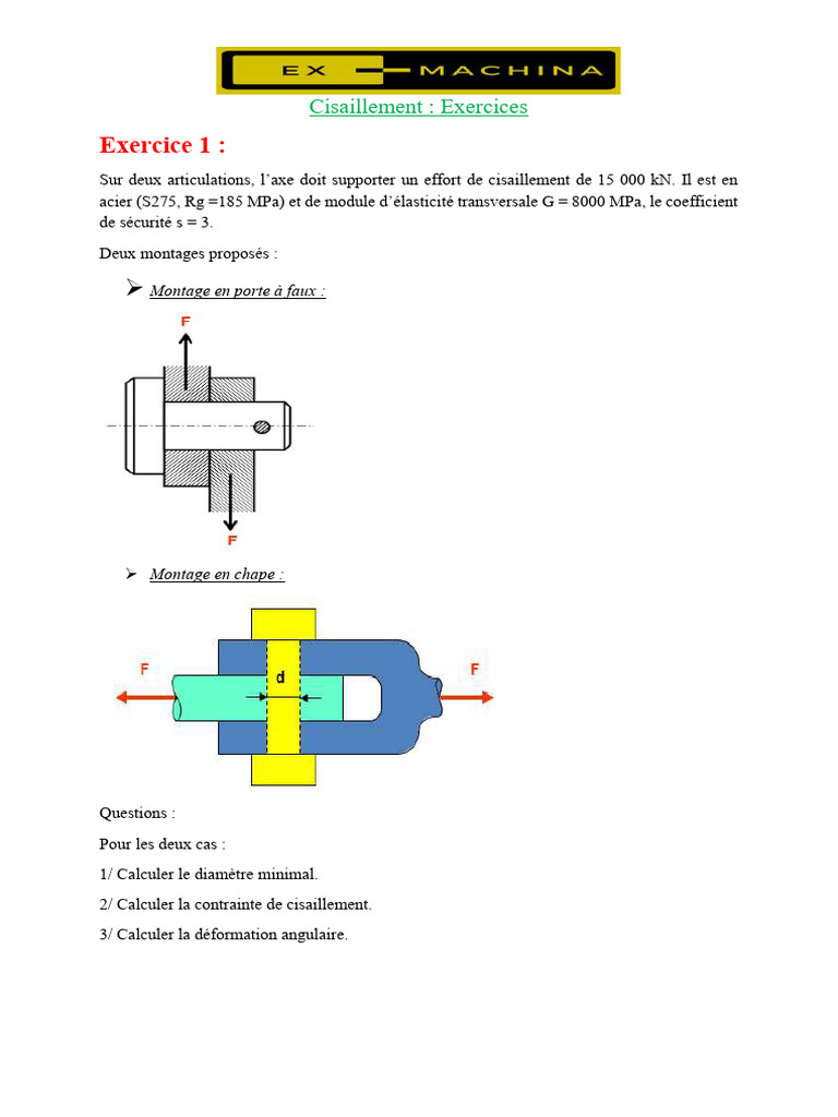 RDM Solution Exercices Cisaillement RDM 230215 083640 | PDF | Contrainte de cisaillement ...