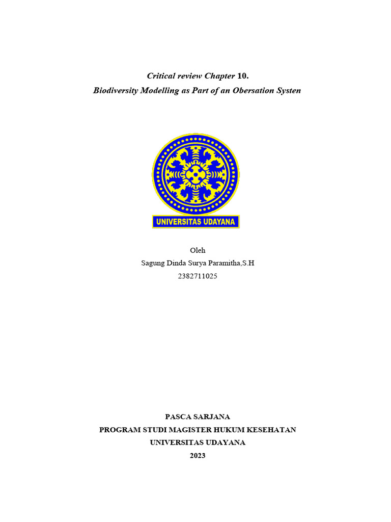 Critical Review Ilmu Keberlanjutan - Sagung Dinda Surya Paramitha ...