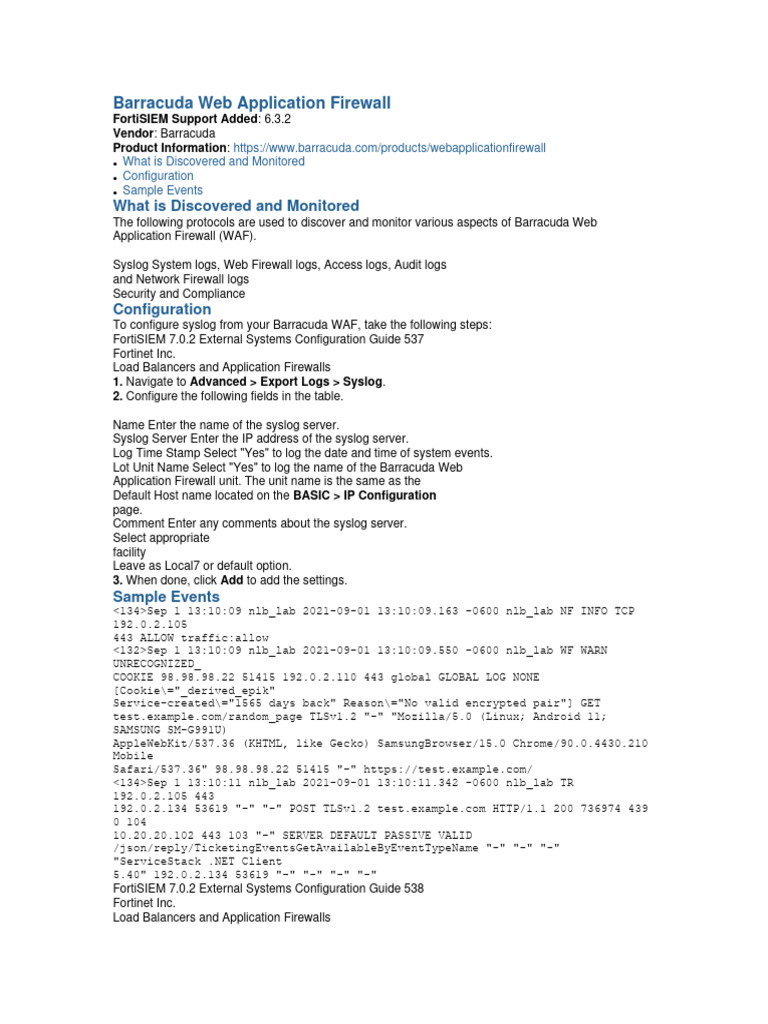 Barracuda Web Application Firewall Pdf Firewall Computing Network Architecture