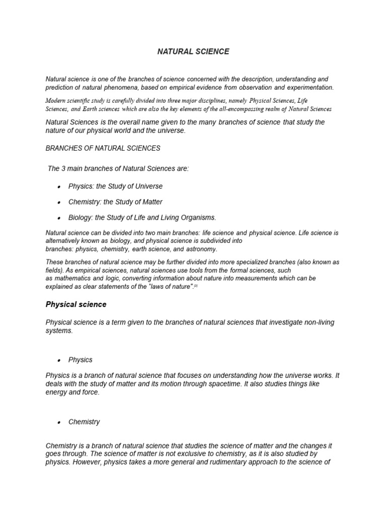 Natural Science | PDF | Earth Sciences | Natural Sciences