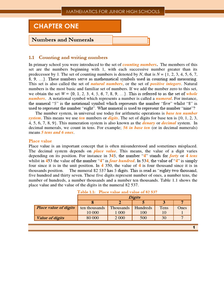 Junior High Number System Overview | PDF | Numbers | Decimal