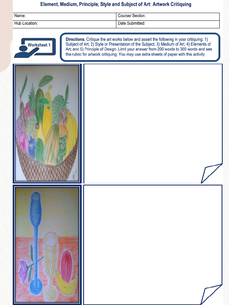 Art Appreciation Activity 1 2 | PDF