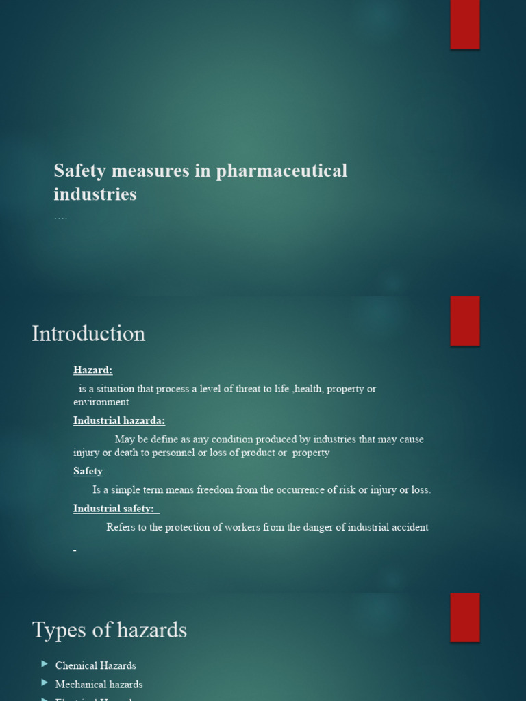 Safety Measures in Pharmaceutical Industries | PDF | Fires | Combustion