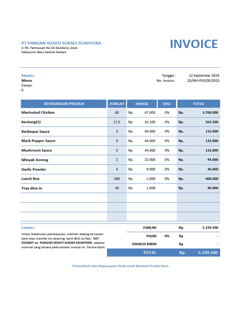 Invoice 12 September 2023 | PDF