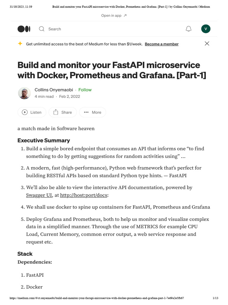 Build and Monitor Your FastAPI Microservice With Docker, Prometheus and ...