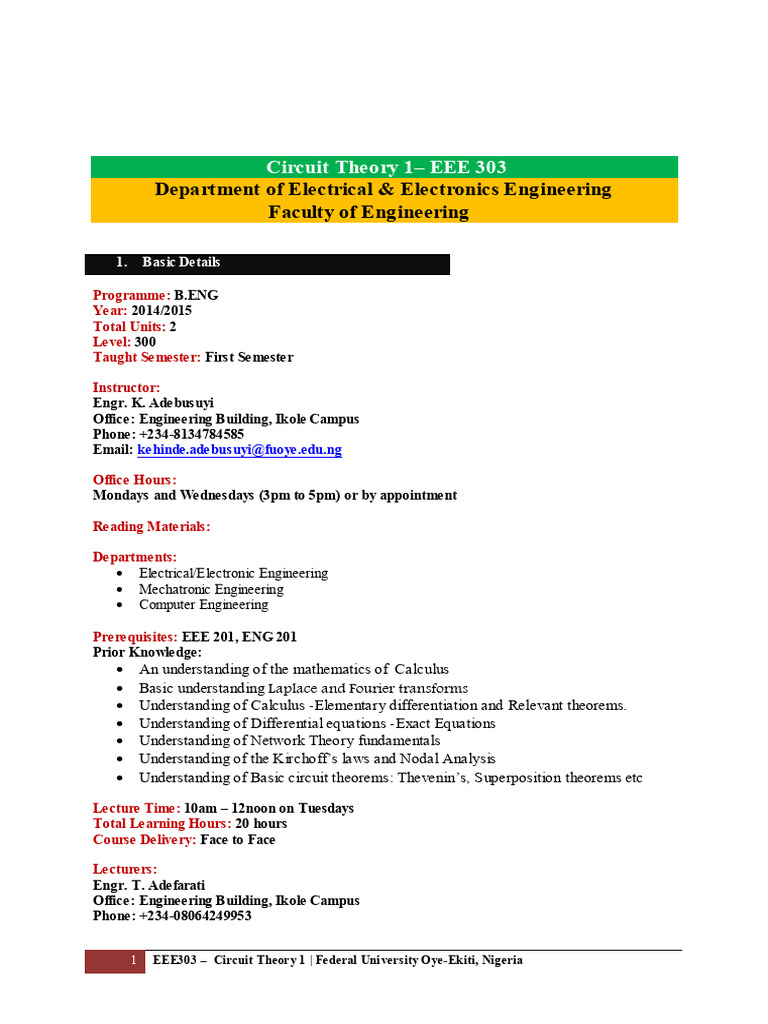 Circuit Theory 1 | Download Free PDF | Electrical Network | Mathematical Analysis