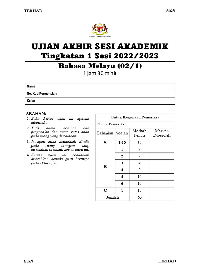 BM f3 Tuisyen 1 | PDF