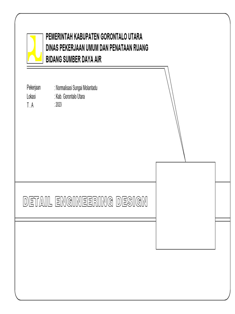 Gambar Desain Normalisasi Sungai Molantadu | PDF