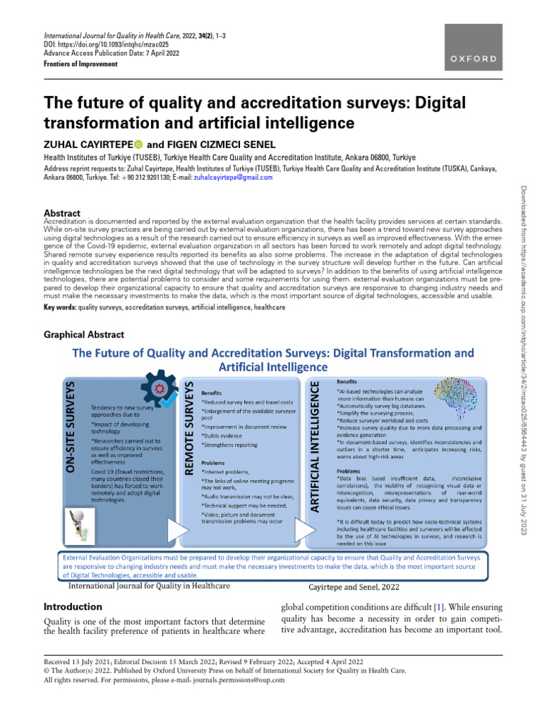 The Future of Quality and Accreditation Surveys | PDF | Artificial Intelligence | Intelligence ...