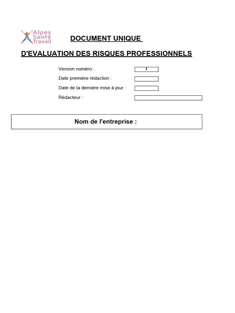 Document Unique d'Évaluation des Risques | PDF | Évaluation des risques | Sécurité