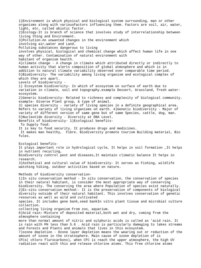 Epc 1 | PDF | Biodiversity | Ozone Depletion