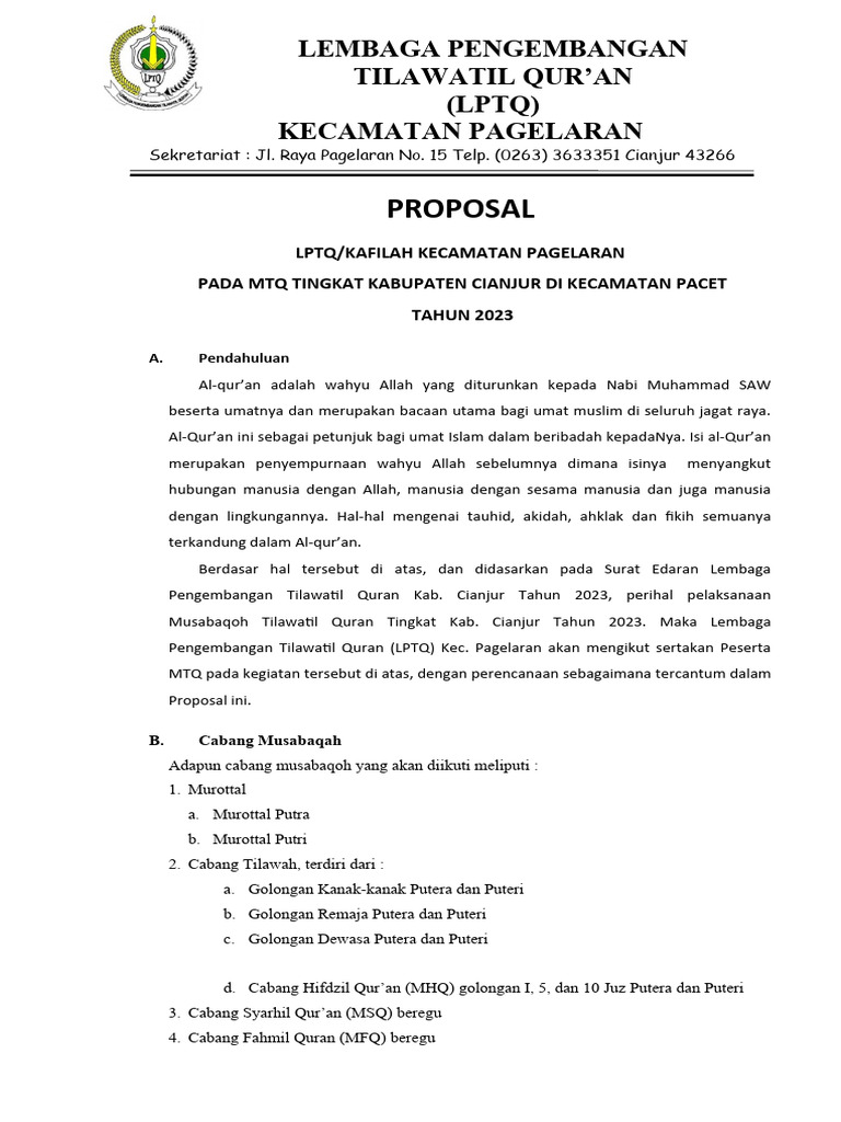 Proposal MTQ 2023 | PDF