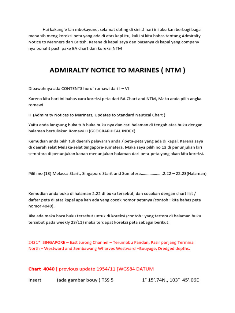 NTM Chart Correction | PDF | Sejarah